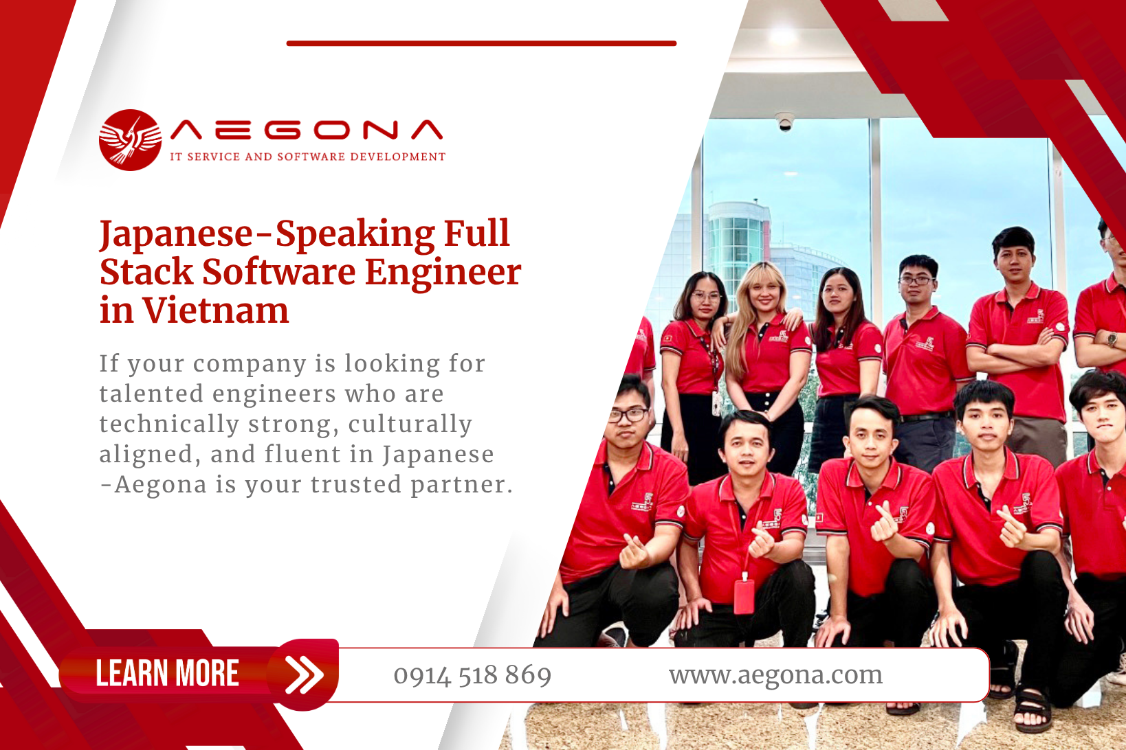 Japanese-Speaking Full Stack Software Engineer in Vietnam | Aegona